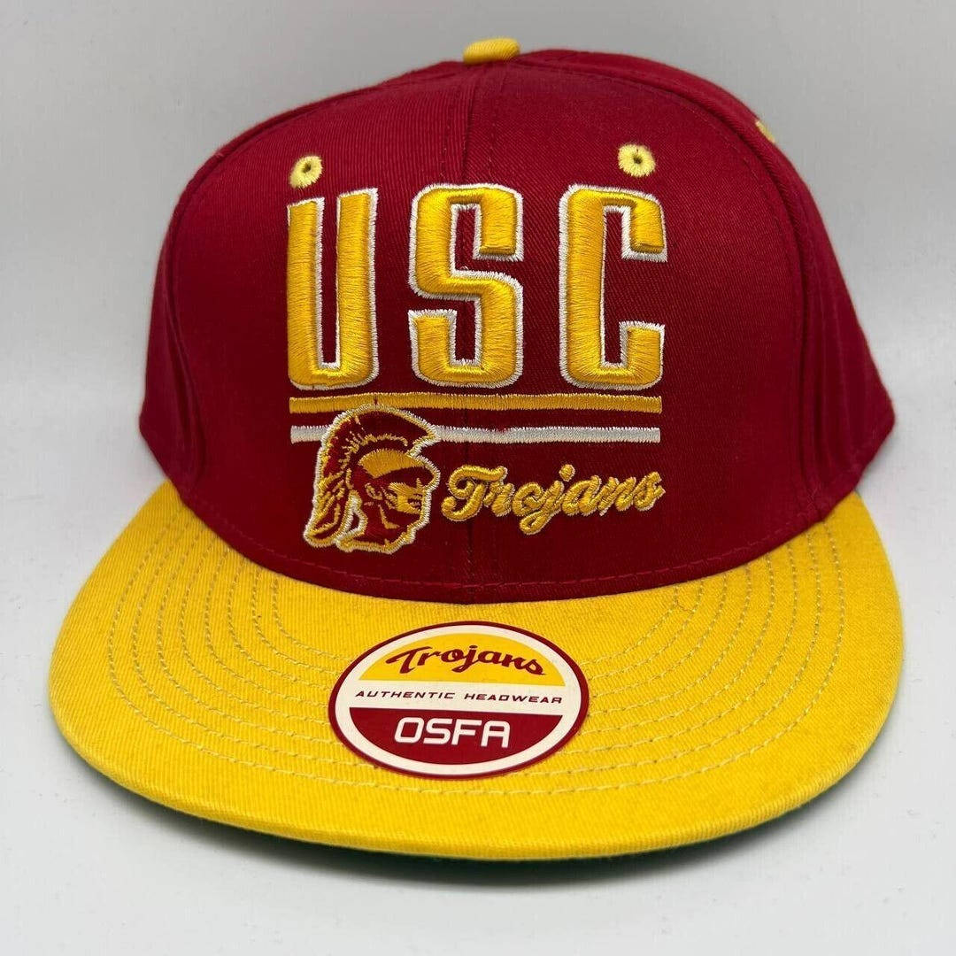 Vintage USC Trojans NCAA Red Trojans SC Authentic Apparel Hat Snapback ...