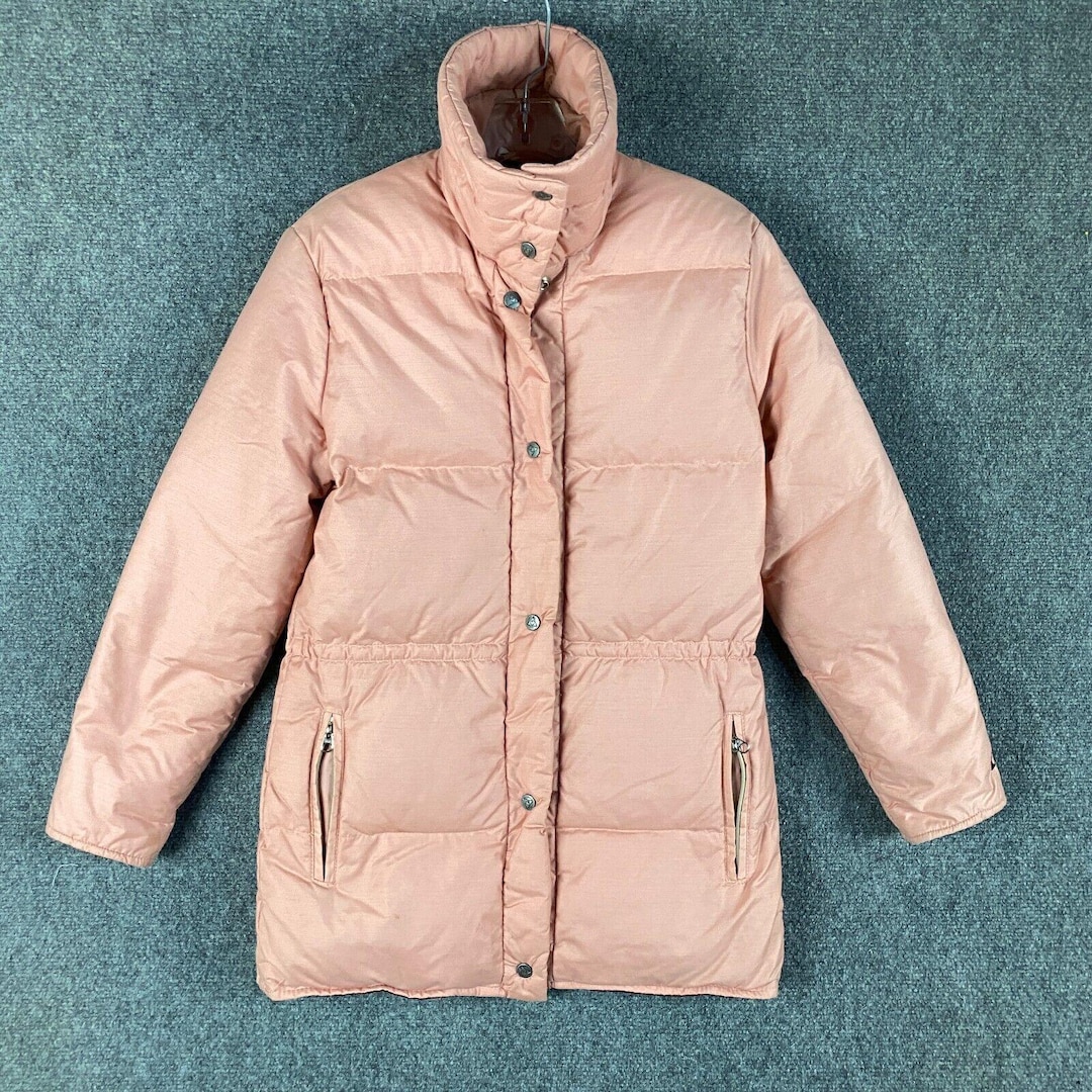 Vintage Gerry Down Jacket Women's Medium Pink Snap Full Nylon Blend ...