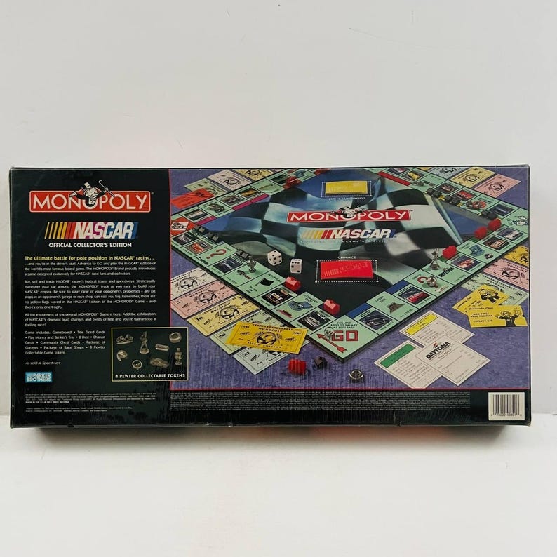 Vintage Monopoly Nascar Official Collector's Edition 1997 Board Game ...