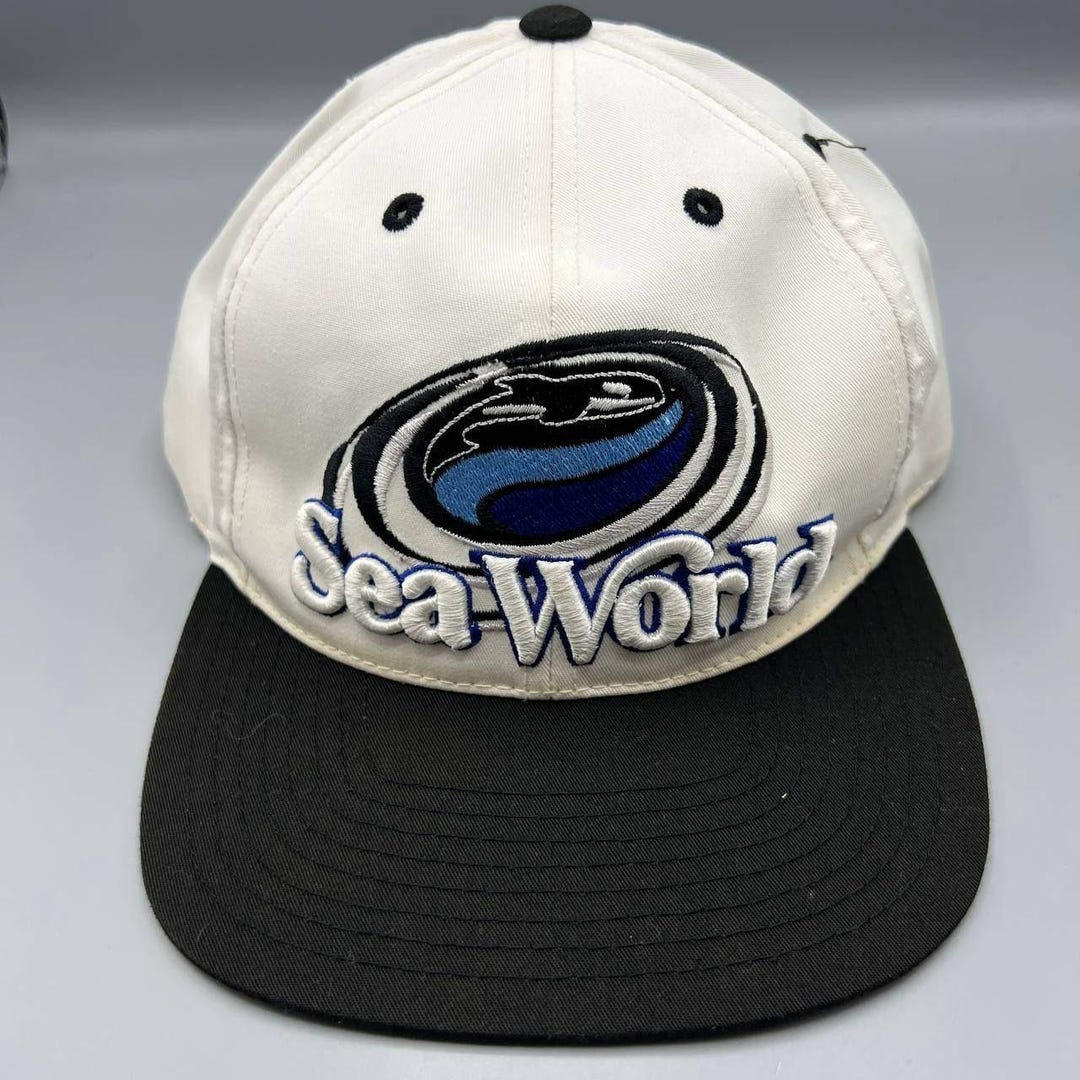 Vintage Seaworld Hat Men White Black Embroidered Strap Back Cap - Etsy