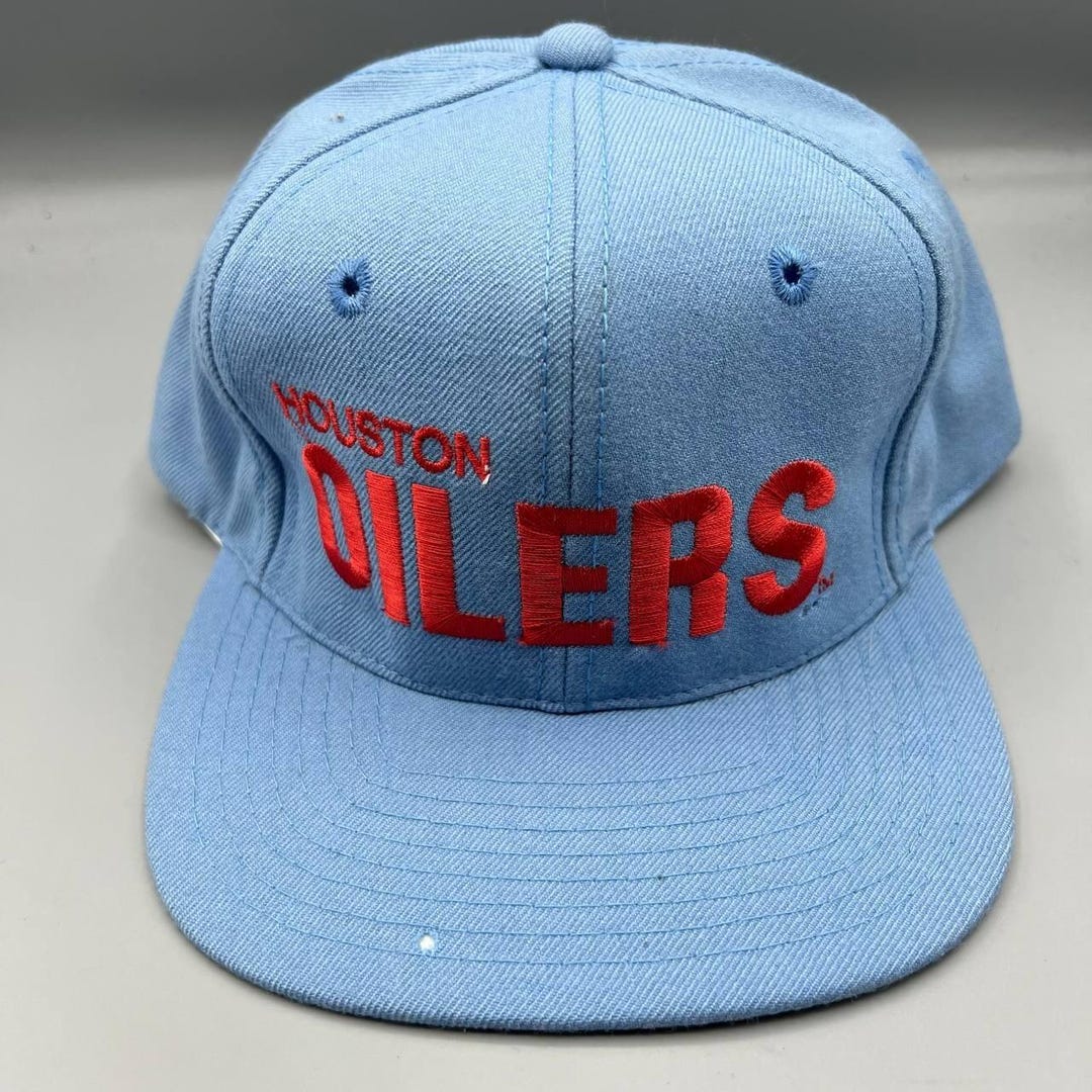 Vintage Houston Oilers Hat Men AJD NFL Snap Back Cap Tennessee Titans ...