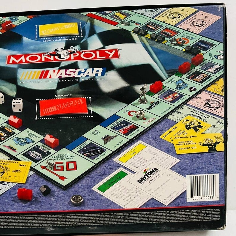 Vintage Monopoly Nascar Official Collector's Edition Board Game 1997 ...