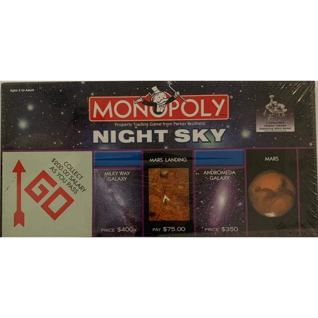 Vintage Monopoly Night Sky Edition Board Game 2004 Hasbro Sealed - Etsy