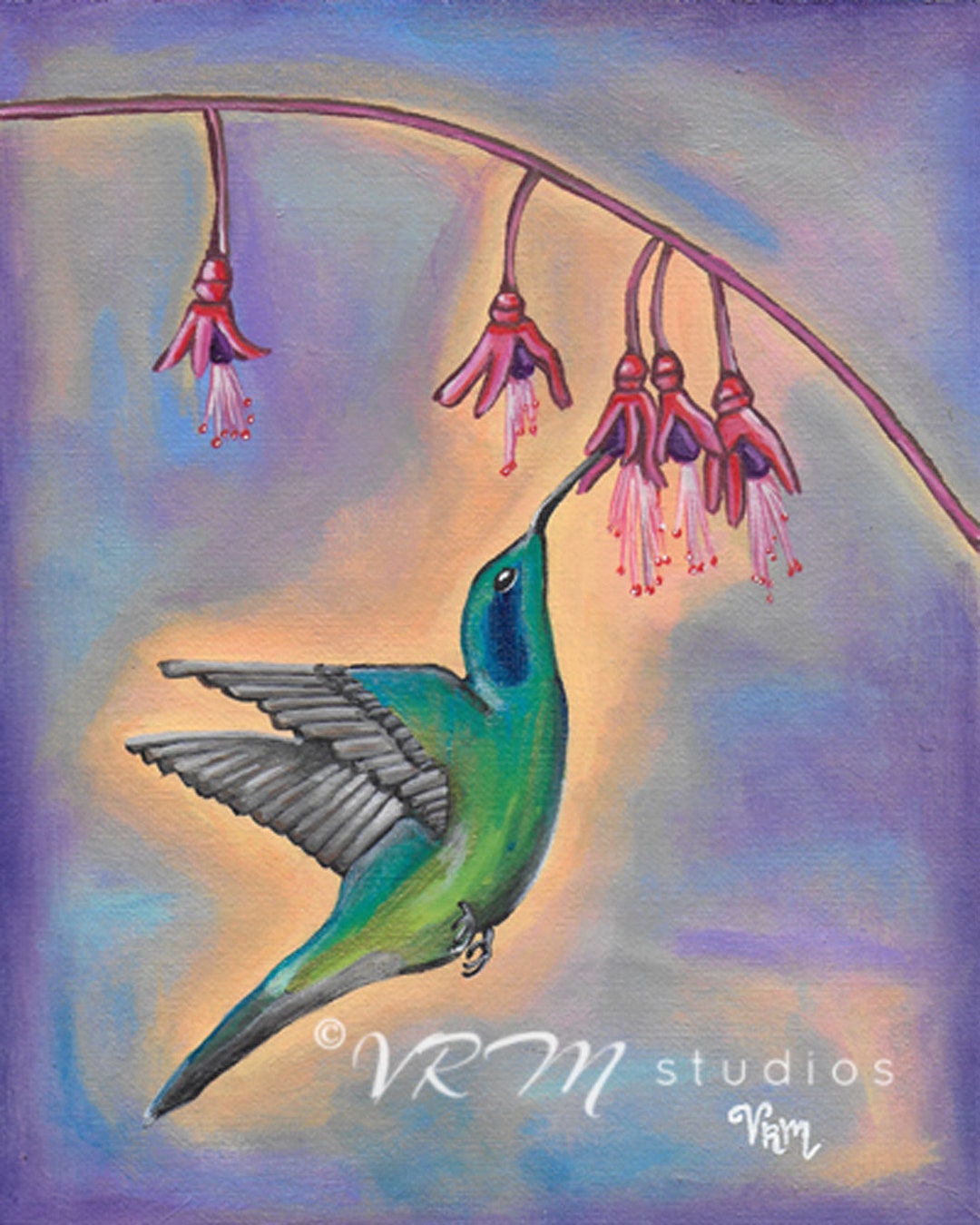 Hummingbird Heaven - Folk Art Print - Mexican Folk Art - Hummingbird ...
