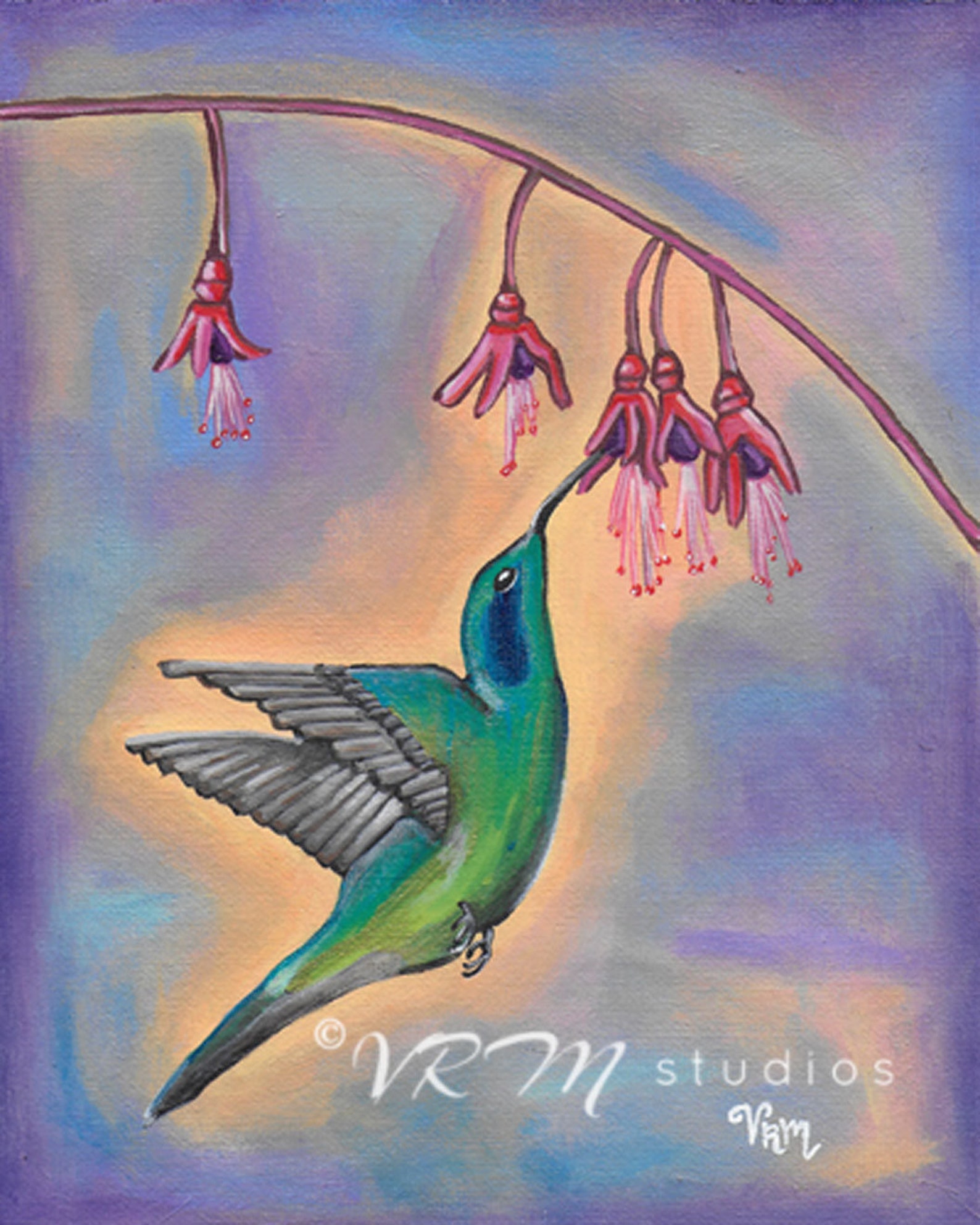 Hummingbird Heaven - Folk Art Print - Mexican Folk Art - Hummingbird ...