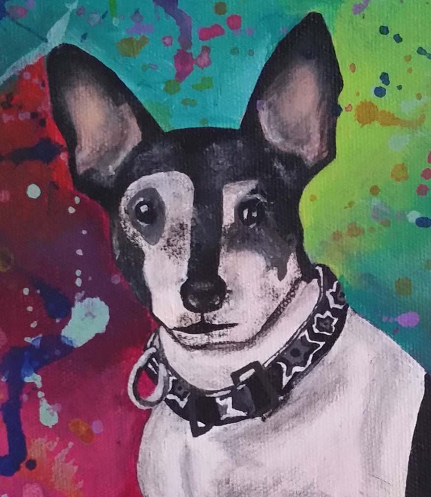Radar Alert - Pop Art Print - Folk Art Print - Rat Terrier - Pet Art ...