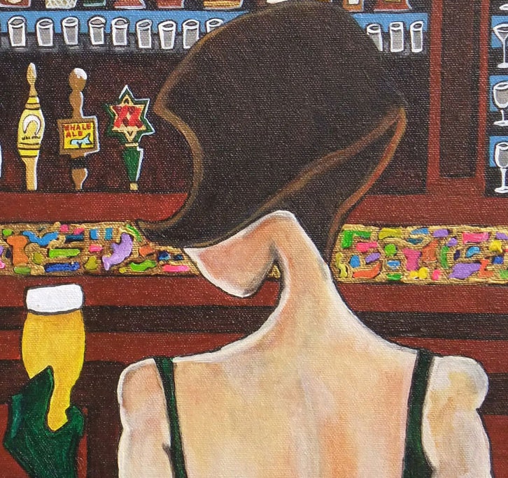Beauty and the Beer Folk Art Print Bar Art Craft Beer - Etsy