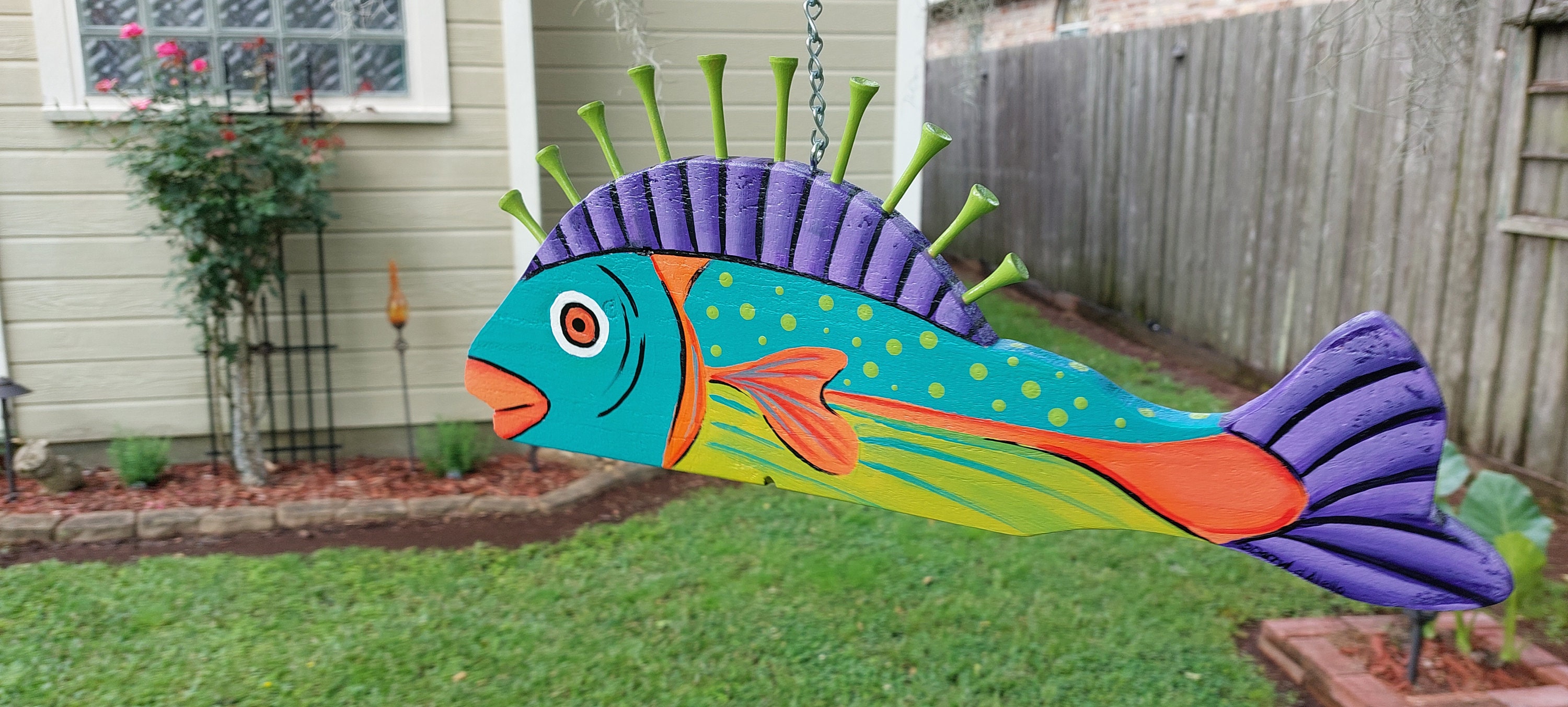 Fish, Spiky Fish, Yard Art, Garden Art - Etsy