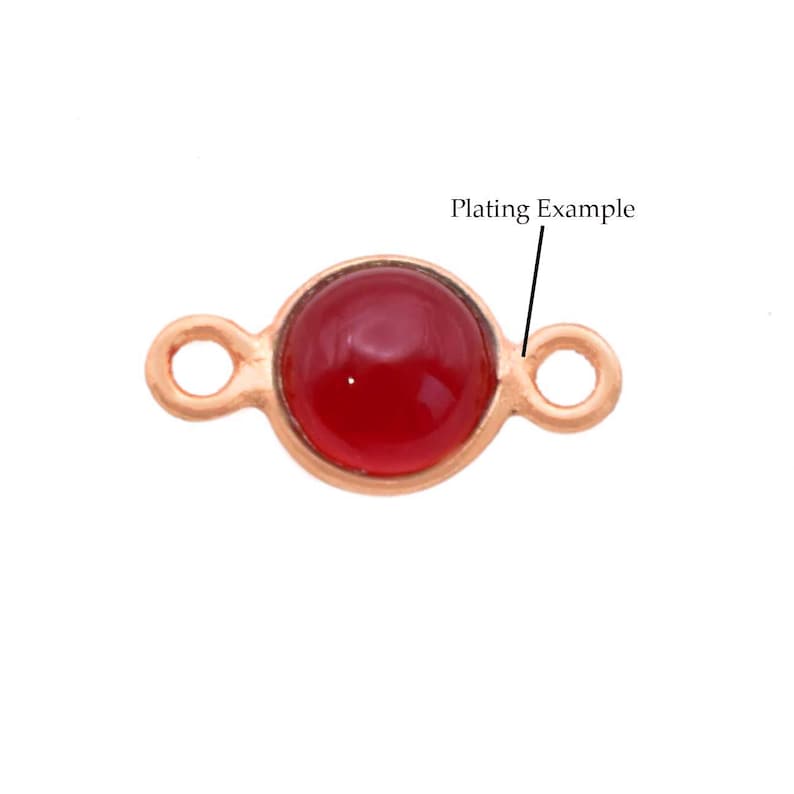 Rose Quartz Tiny Bezel Connector – Handmade Gold Plated Gemstone Link ...