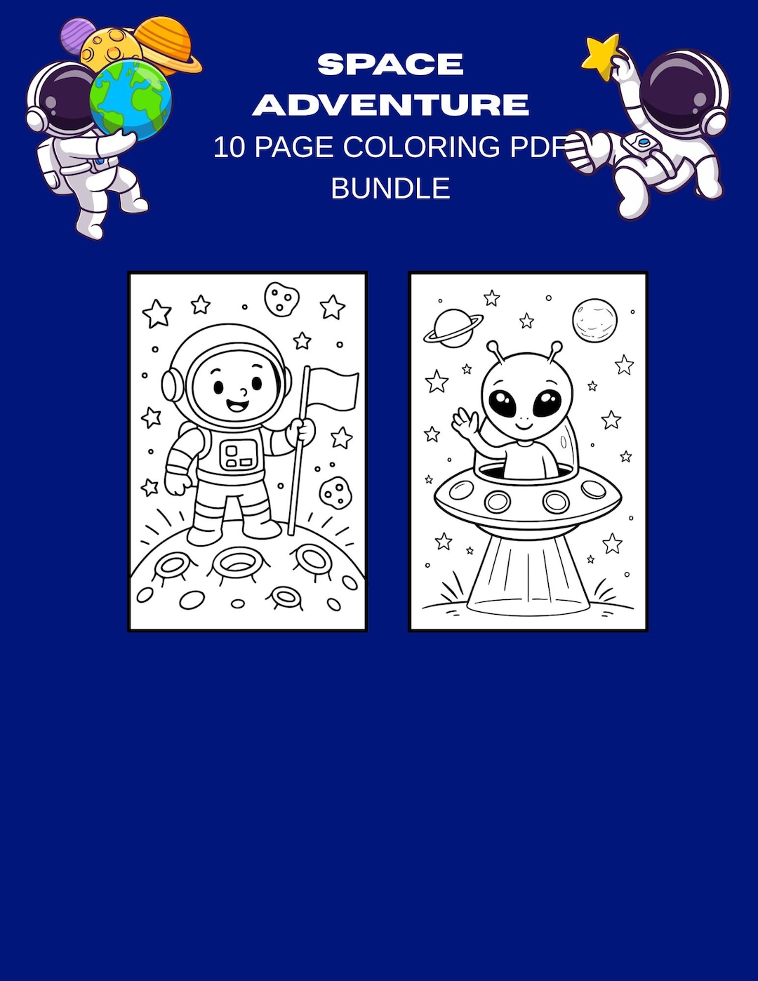 SPACE ADVENTURE Coloring Pages - Etsy