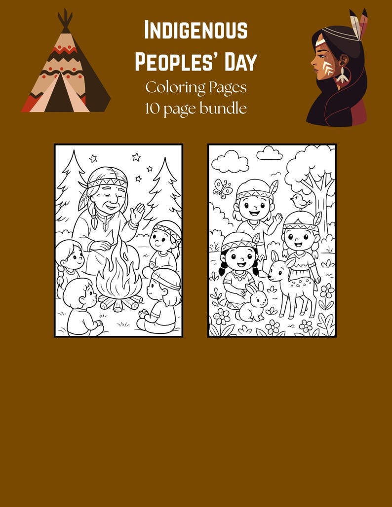 Indigenous Peoples' Day Coloring Pages - Etsy Canada