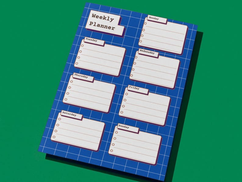 Blue Weekly Planner/digital Printable Organizer/editable Undated ...