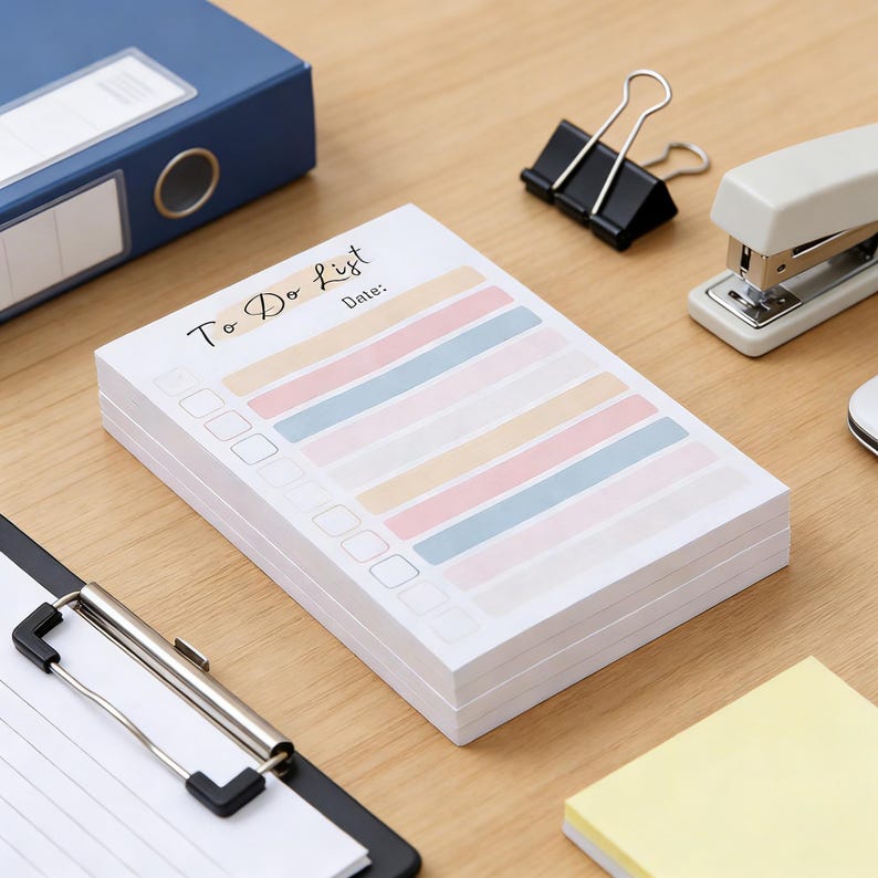 Minimal Pastel to Do List Notepad | A6 Daily Planner Memo Pad | Cute ...