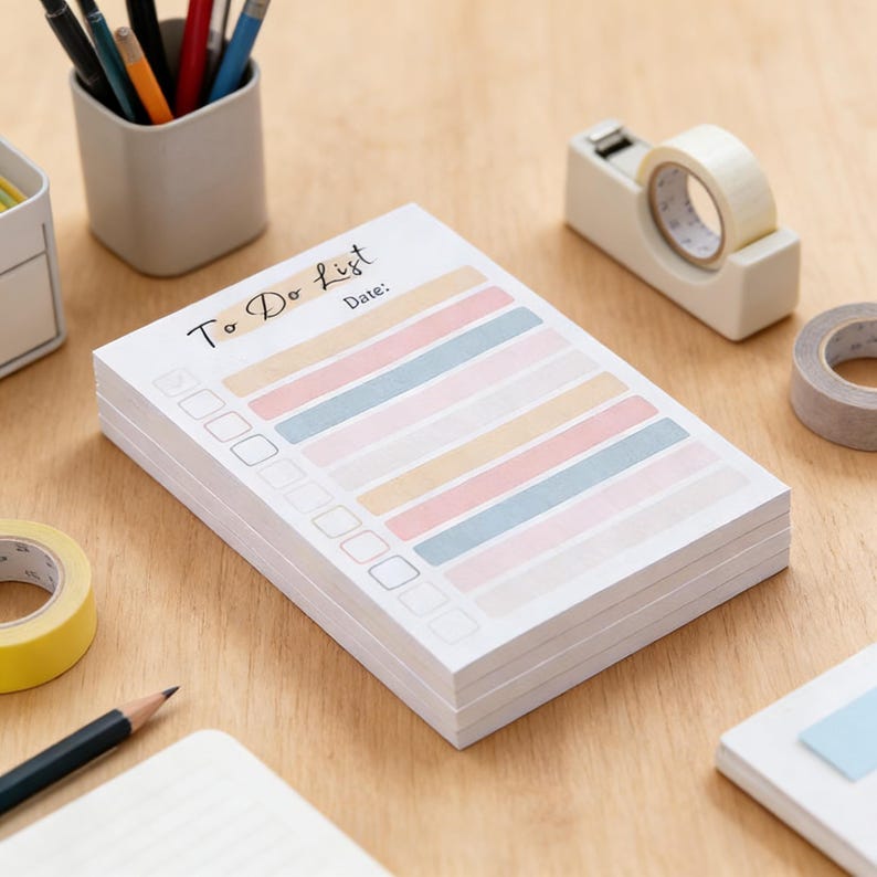 Minimal Pastel to Do List Notepad | A6 Daily Planner Memo Pad | Cute ...