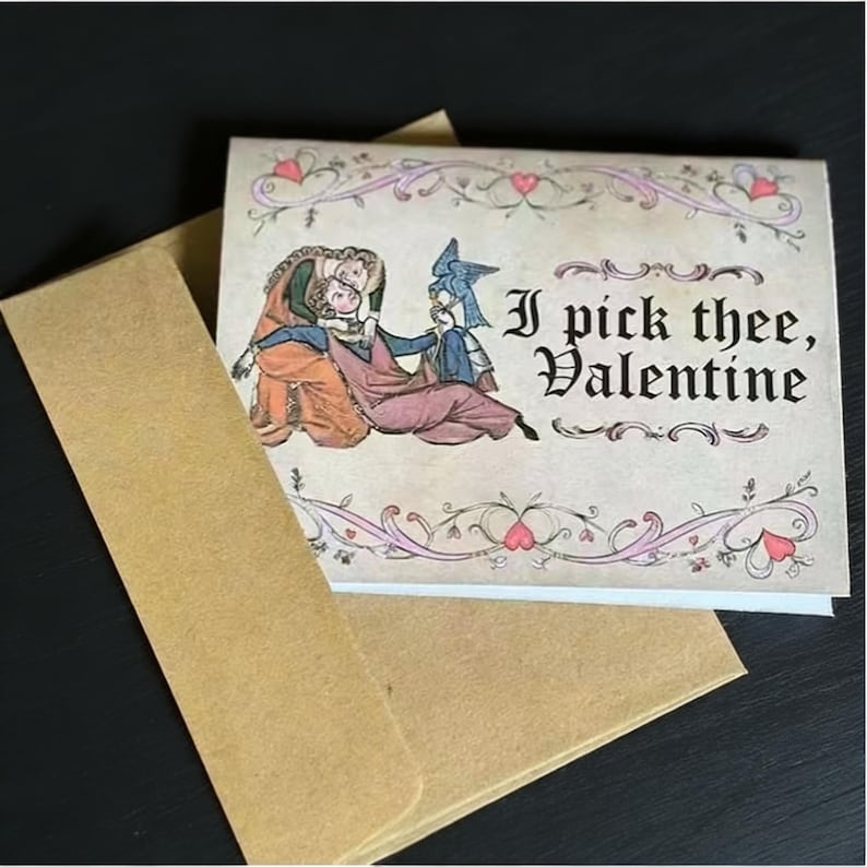 Medieval Valentine Card – Funny Knight Love Card, Vintage Manuscript ...