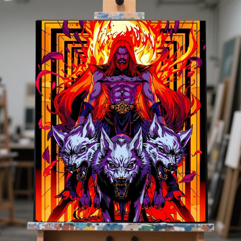 Hades and Cerberus Stained Glass Puzzle 110~1014 Piece | Greek ...