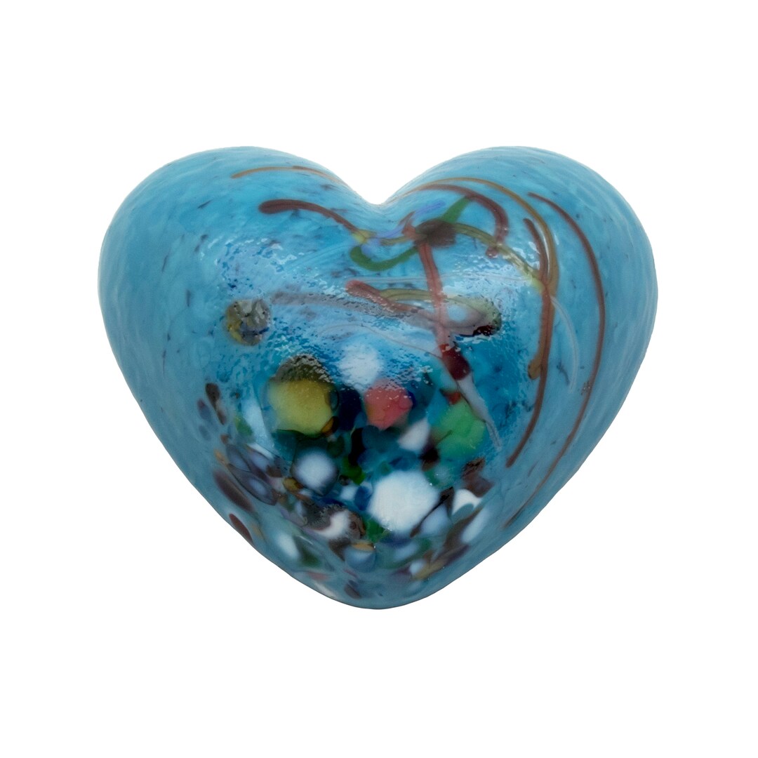 Heart - Peacock Teal - Solid Glass Paperweight “thinking of You ...