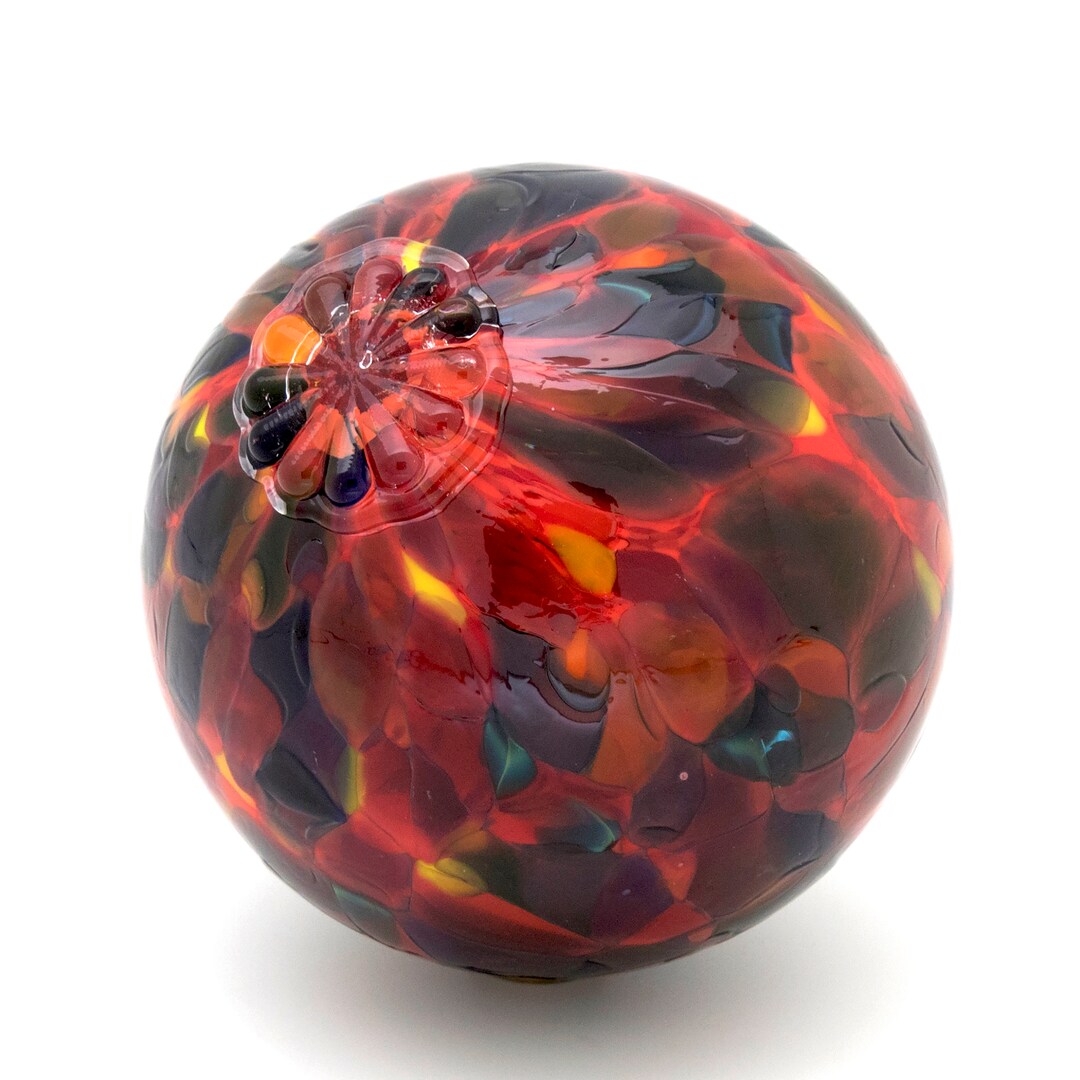 Pond Floats. Red Magic Mix Blown Glass. Available in 3 Inch, 4 Inch, 5 ...