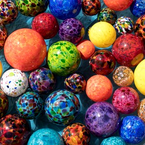 Pond Floats. Red Blown Glass. Available in 3 Inches, 4 Inches, 5 Inches ...