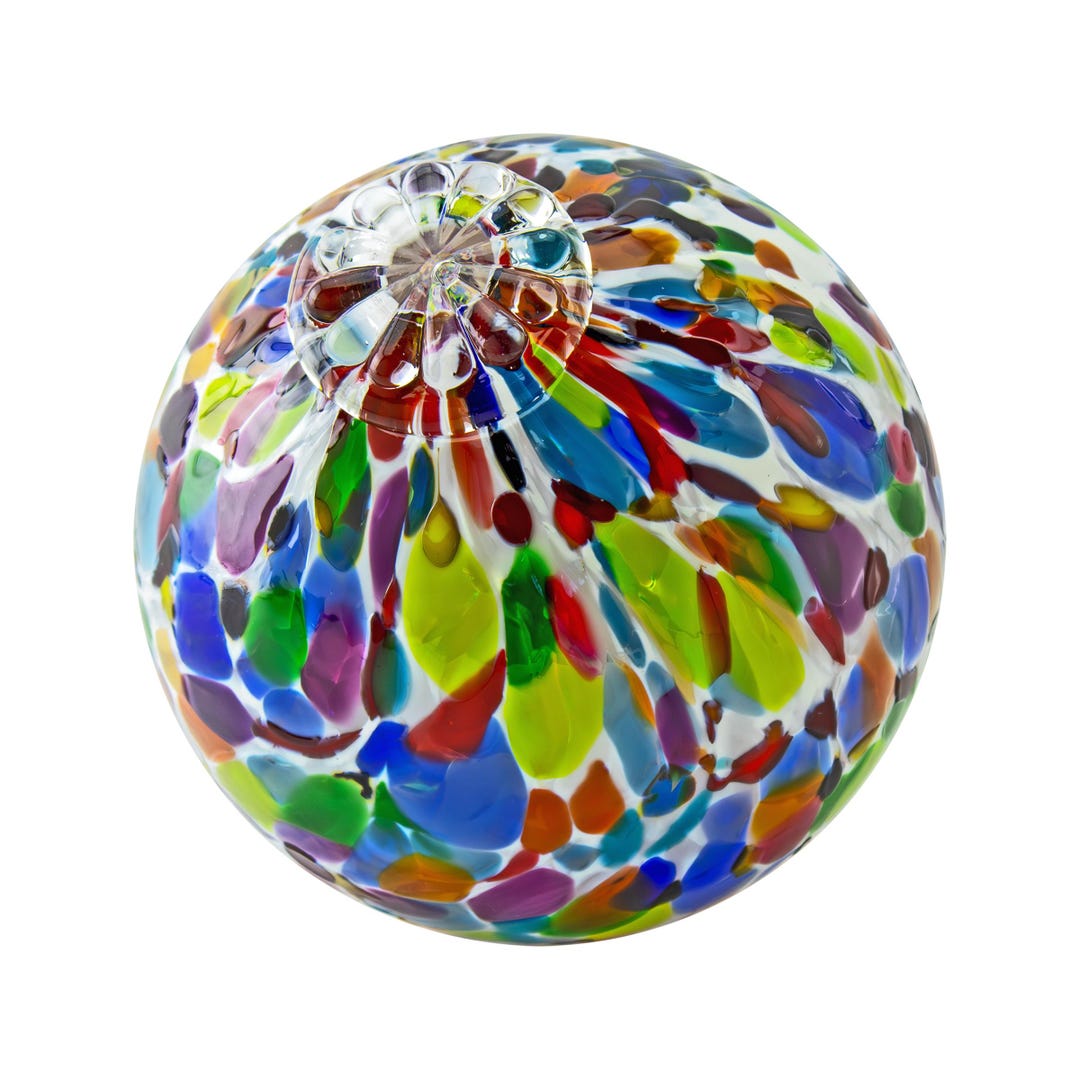 Pond Float Garden Gazing Ball Table Centerpiece. White Magic Mix Blown ...