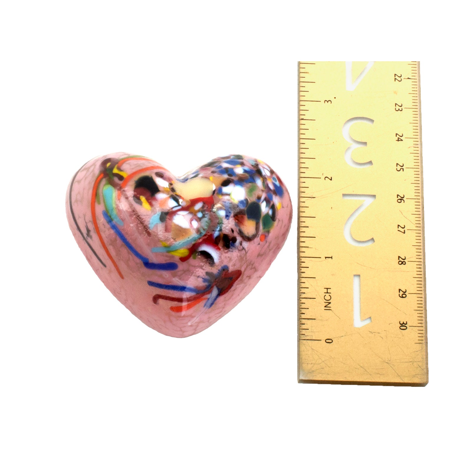 Heart Pretty in Pink Solid Glass Paperweight thinking of - Etsy