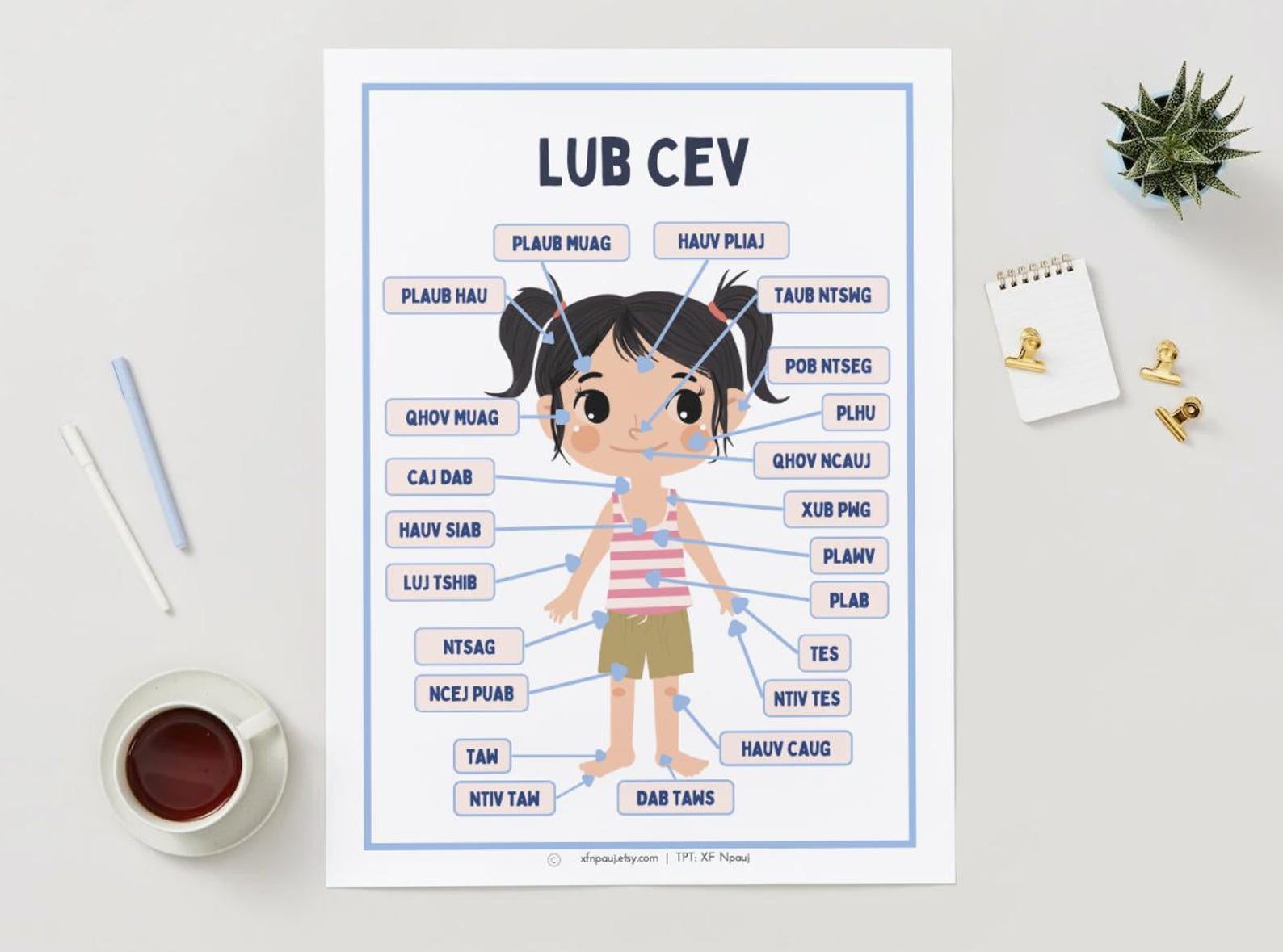 Hmong Parts of Body Posters - Etsy