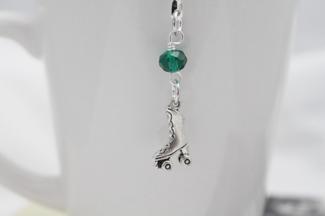Roller Skate Charm Bookmark W/ Emerald Crystal Bead Book & Mug NOT ...