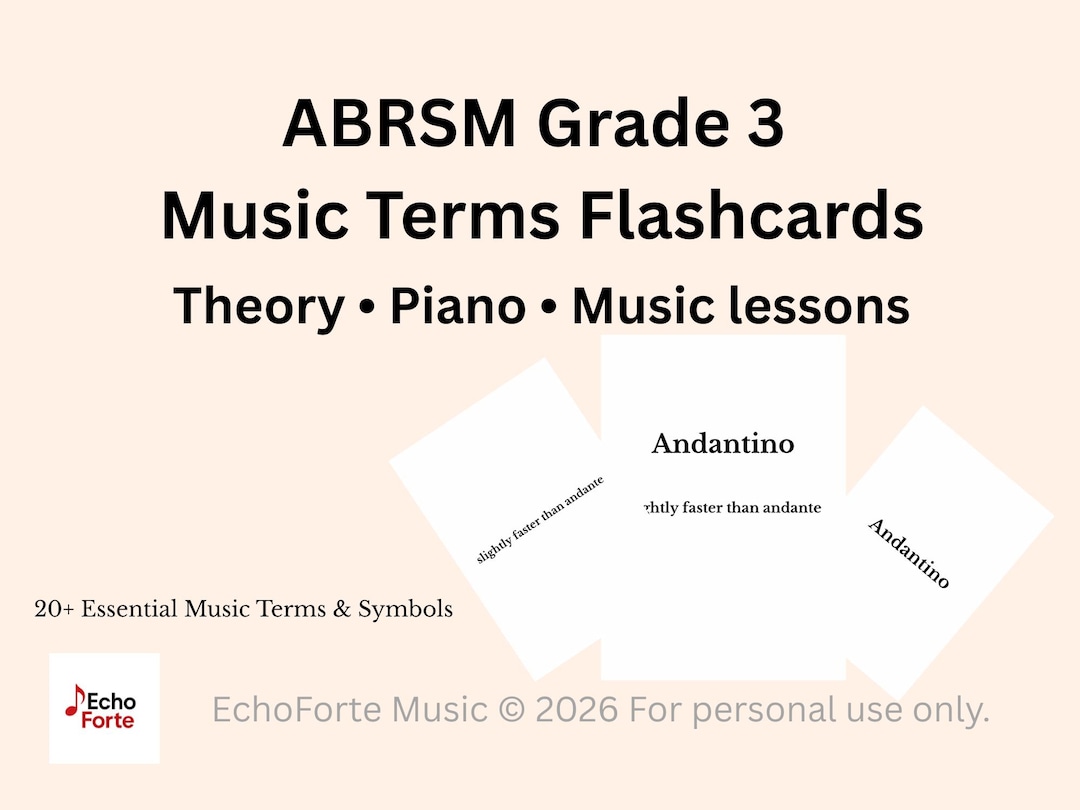 ABRSM Grade 3 Music Theory Flashcards | Printable Terms & Definitions ...