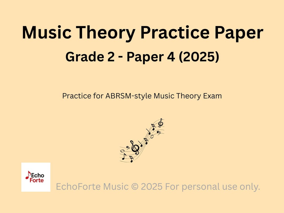 ABRSM Grade 2 Theory Paper 4 With Answers (PDF) - Etsy