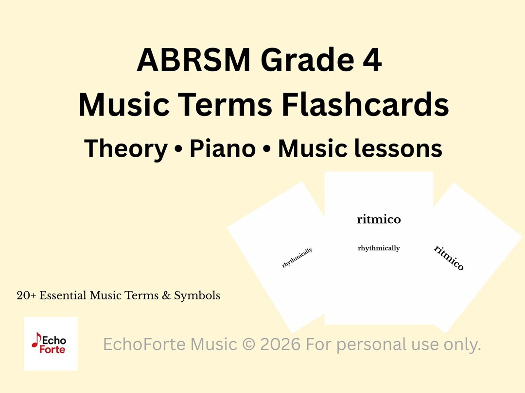 ABRSM Grade 4 Music Theory Flashcards | Printable Terms & Definitions ...