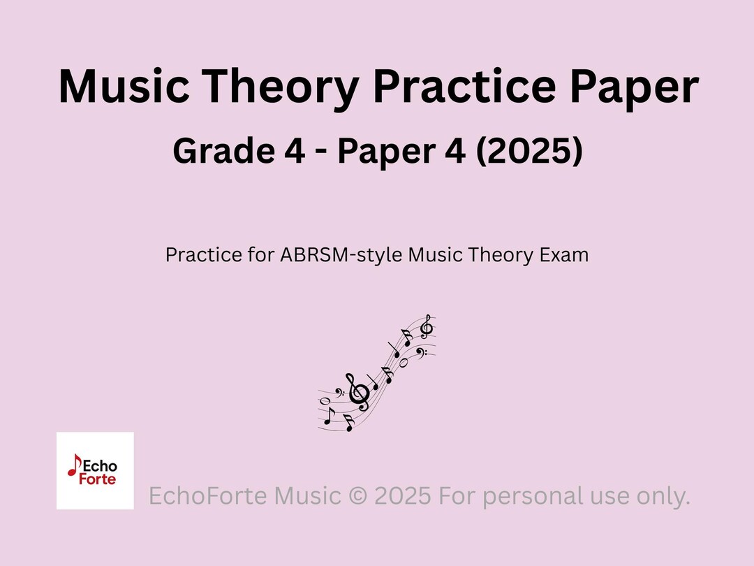 ABRSM Grade 4 Music Theory Mock Paper 4 | PDF + Answers | Printable ...