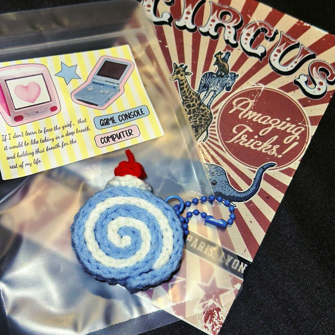 Crochet Swiss Roll Keychain: Handmade Milk Cotton Yarn Cake Charm - Etsy