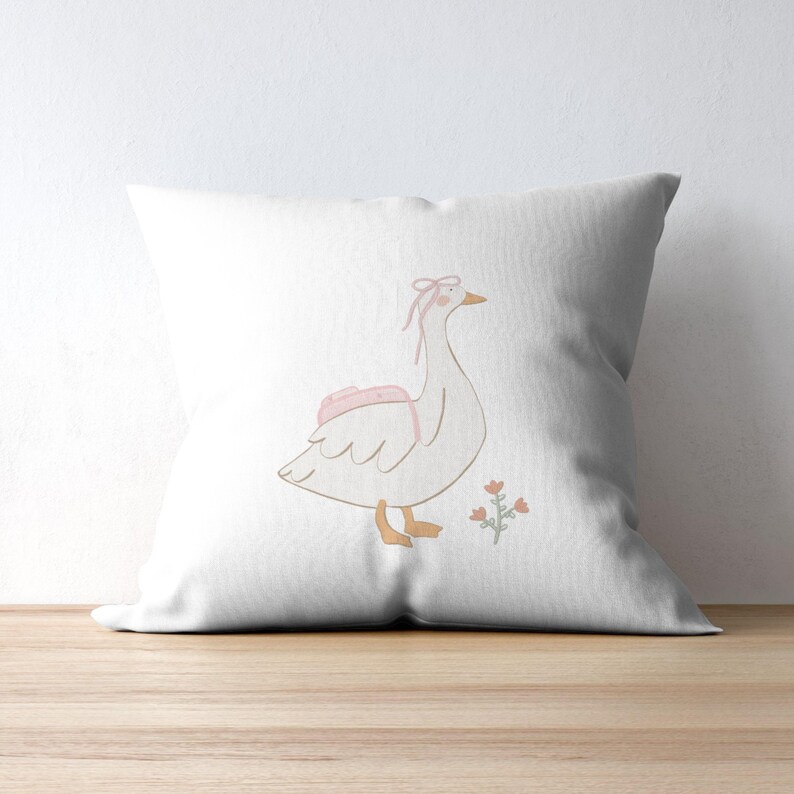 Backing to School Png, Cute Goose PNG, Trendy Png, Pink Gingham ...