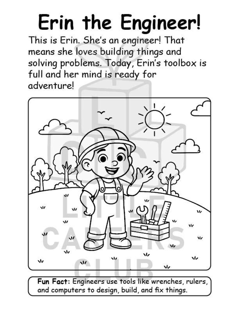 Erin the Engineer | Printable STEM Activity Book | Kids Coloring ...