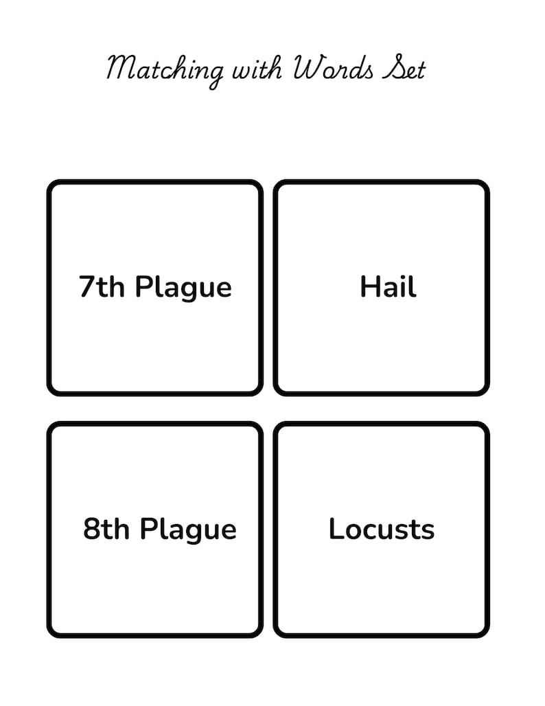 Moses: 10 Plagues of Egypt Matching Game - Etsy
