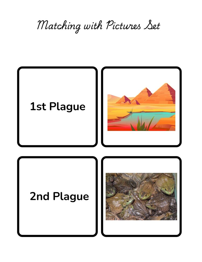 Moses: 10 Plagues of Egypt Matching Game - Etsy