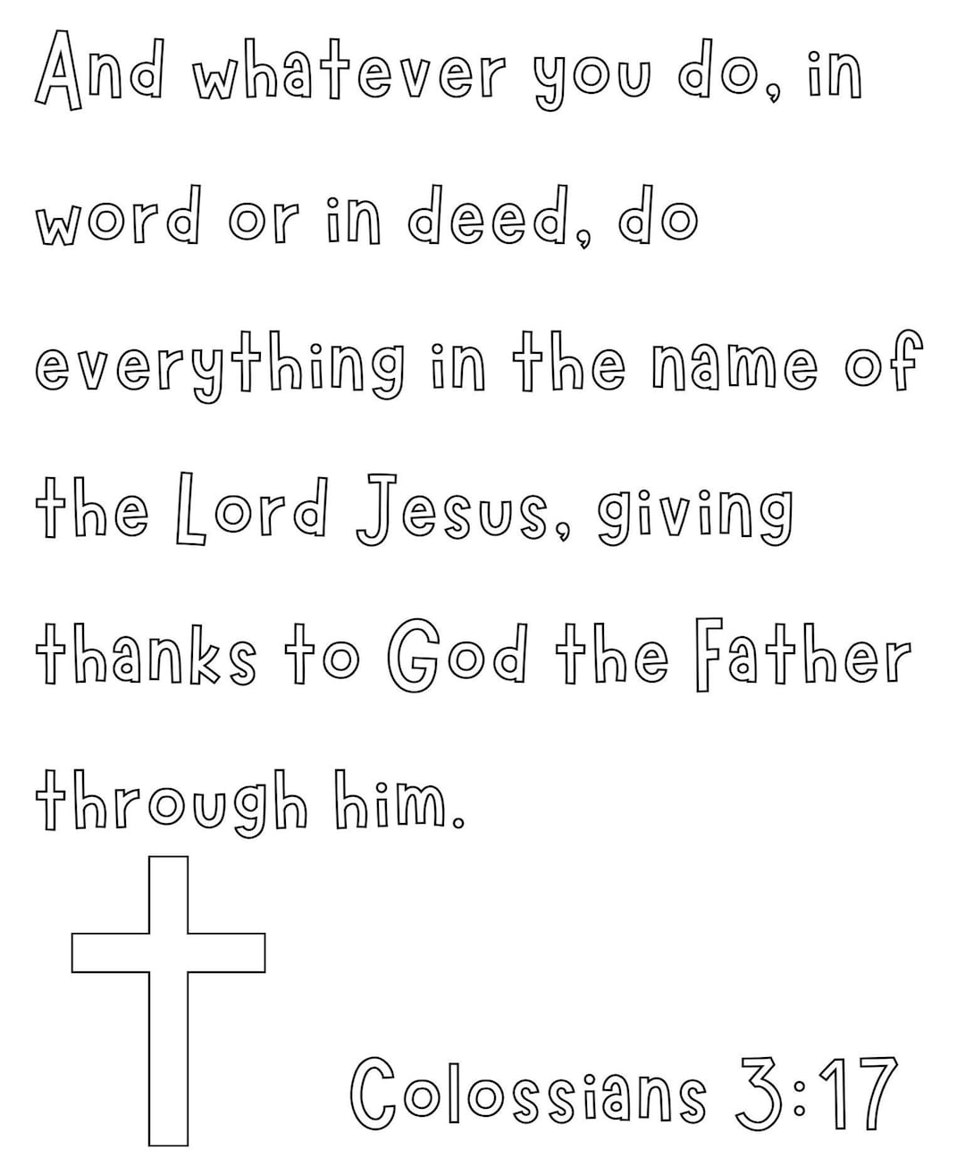Colossians 3:17 Coloring Page Bundle - Etsy