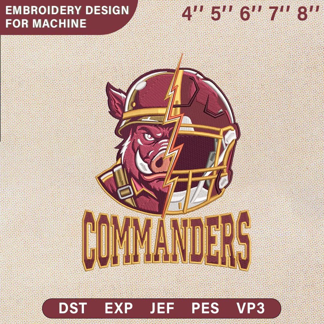 Washington D.C Football, Football Helmet Mascot Head Embroidery Machine ...