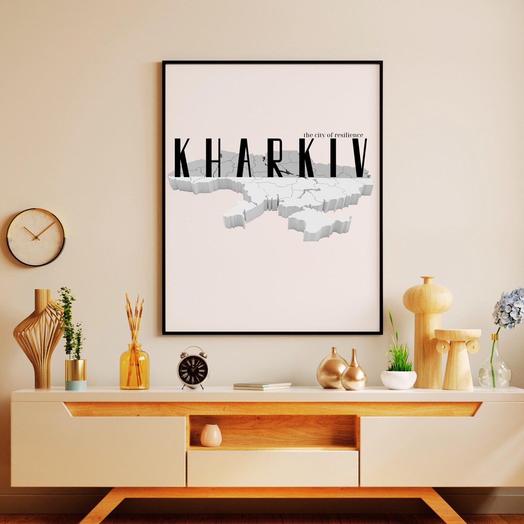 Kharkiv 3D Map Poster – City of Resilience, Ukraine Home Decor (digital ...