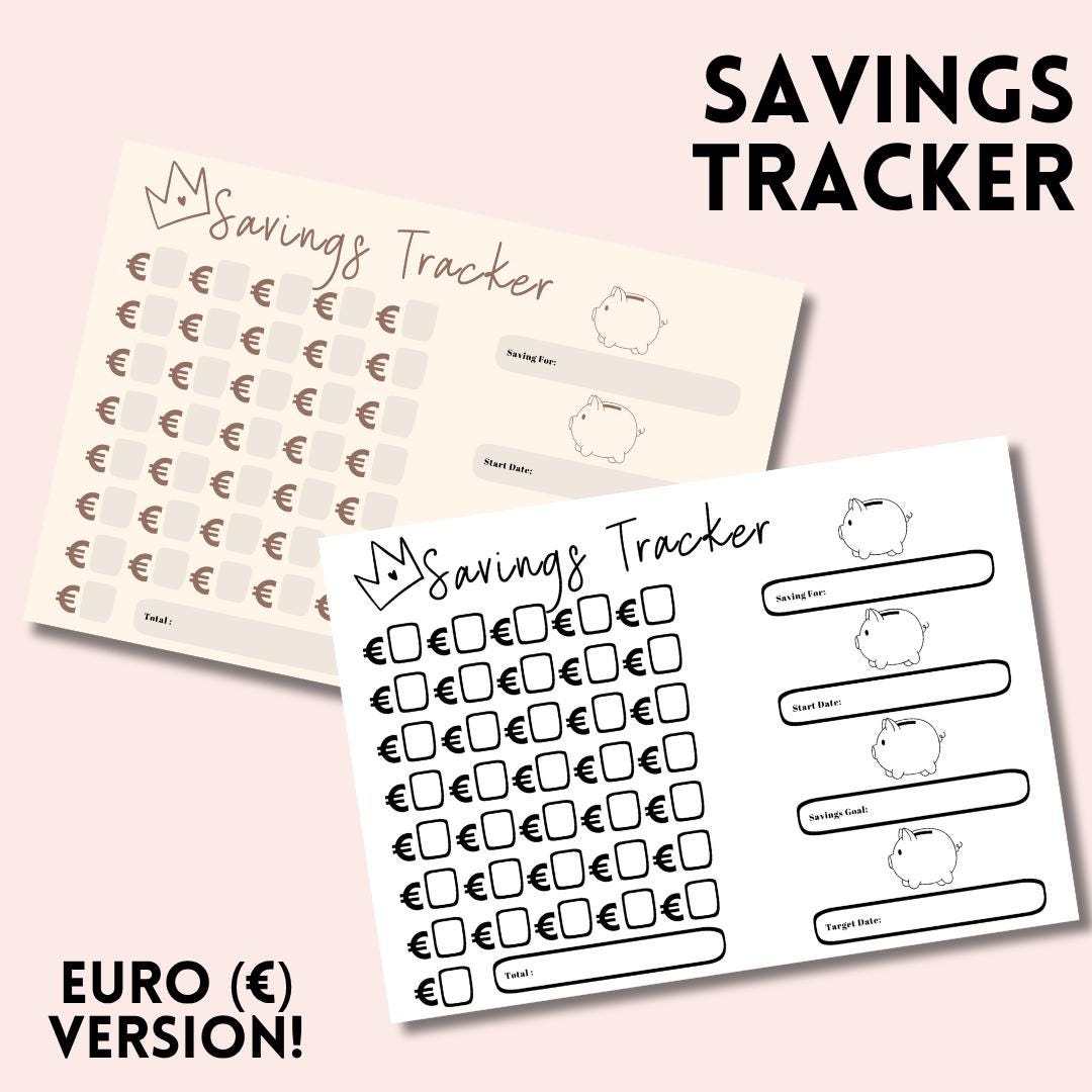 Euro Savings Tracker: Printable Budget Planner (A4/A5 PDF Digital ...