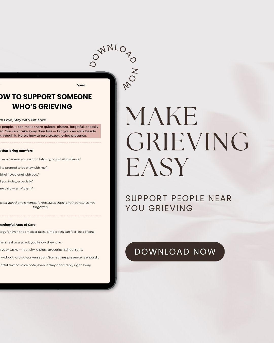 Grief Support Guide: How to Help Someone Grieving Printable (PDF ...