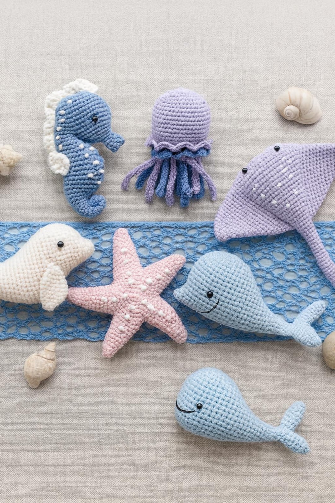 Crochet Sea Animals Pattern PDF, Cute Amigurumi Seahorse Jellyfish ...