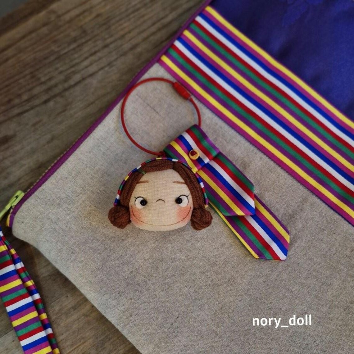 Handmade Korean Doll Keychain | Hanbok Ribbon Accessory - Etsy