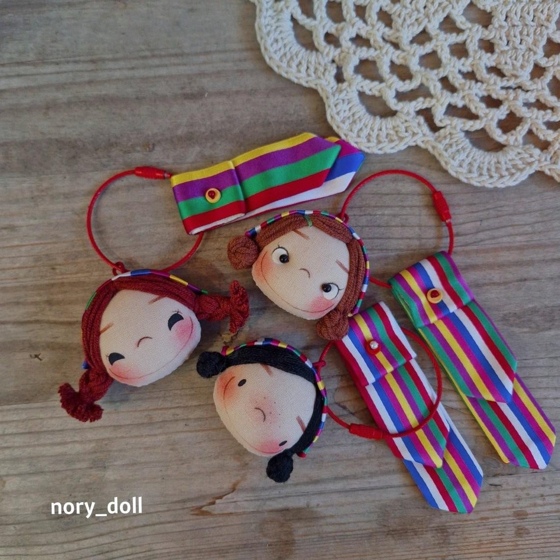 Handmade Korean Doll Keychain | Hanbok Ribbon Accessory - Etsy