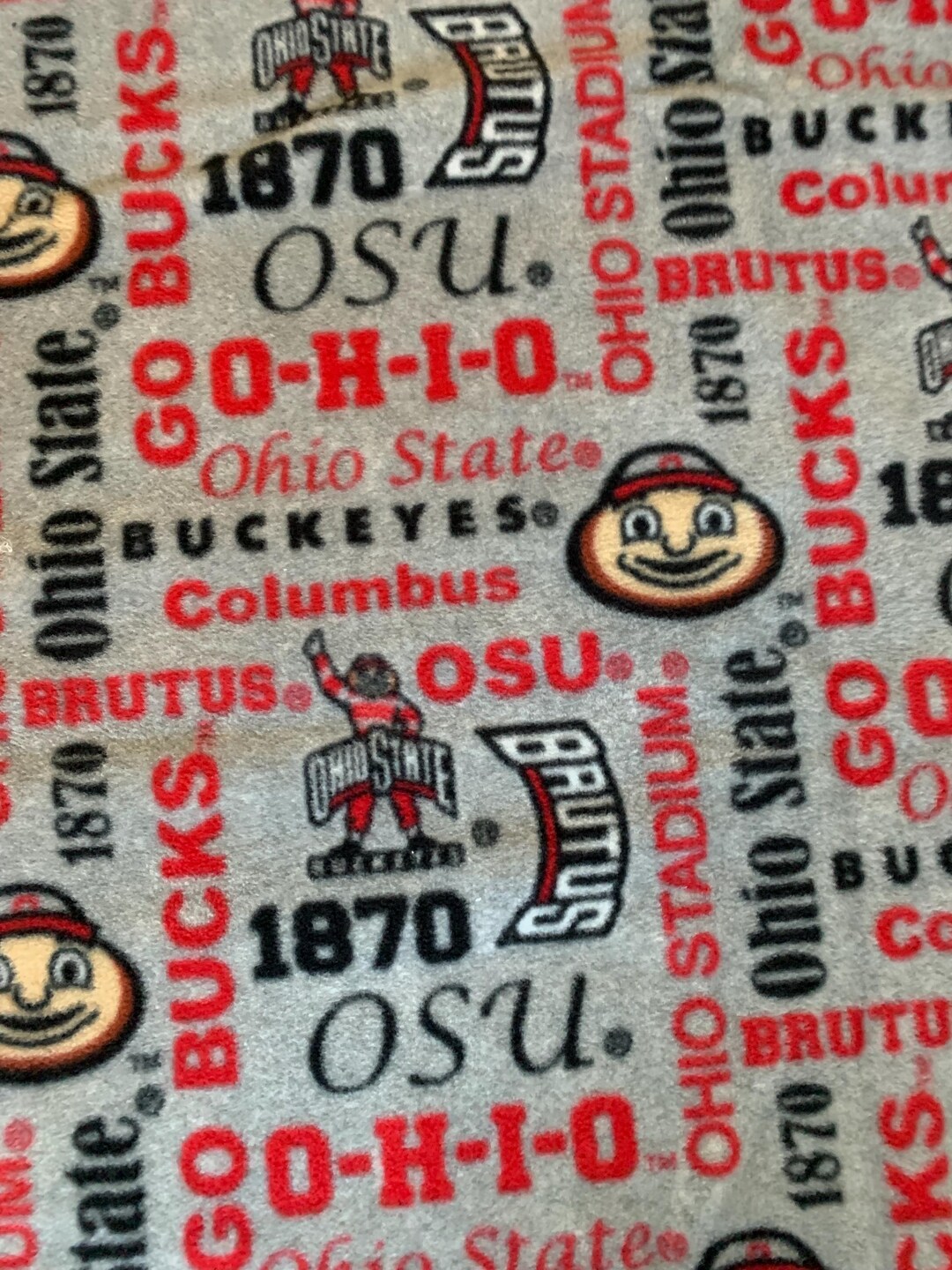 Ohio State University OSU Licensed Anti-pill Fleece Fabric Remnant / 20 ...