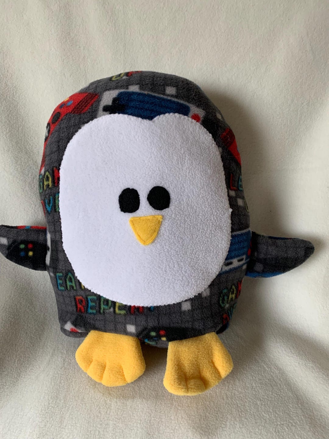 Video Game Penguin Plush / Gamer / Gift / Penguin Pillow Pal / Handmade ...