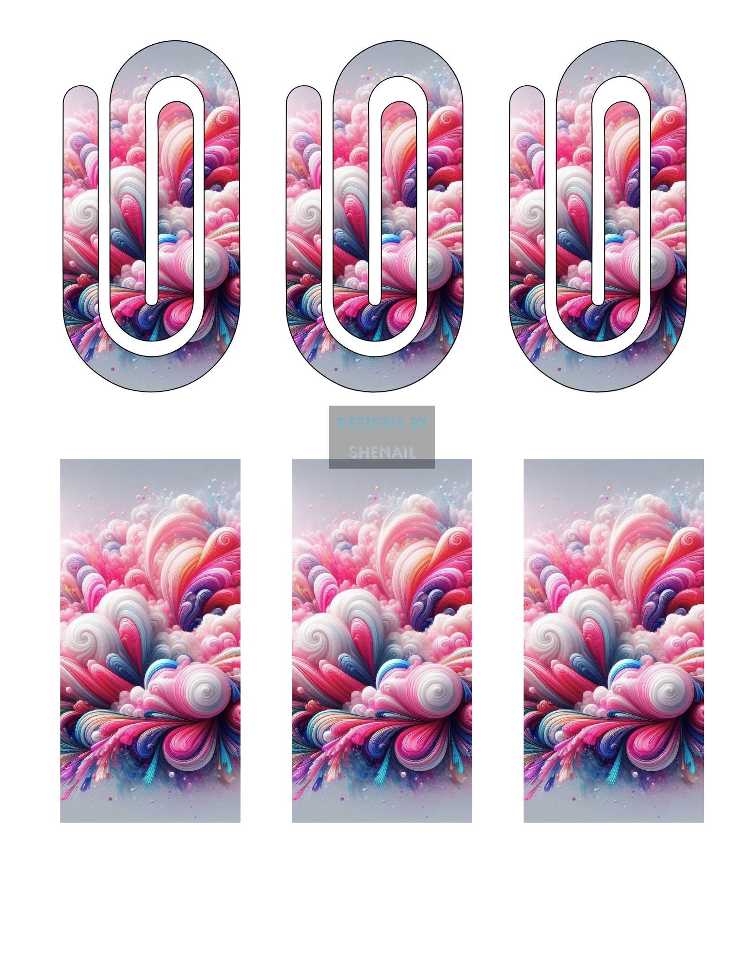 Sublimation Bookmark & Jumbo Paperclip Design Set (PDF Download, 2x4 In ...