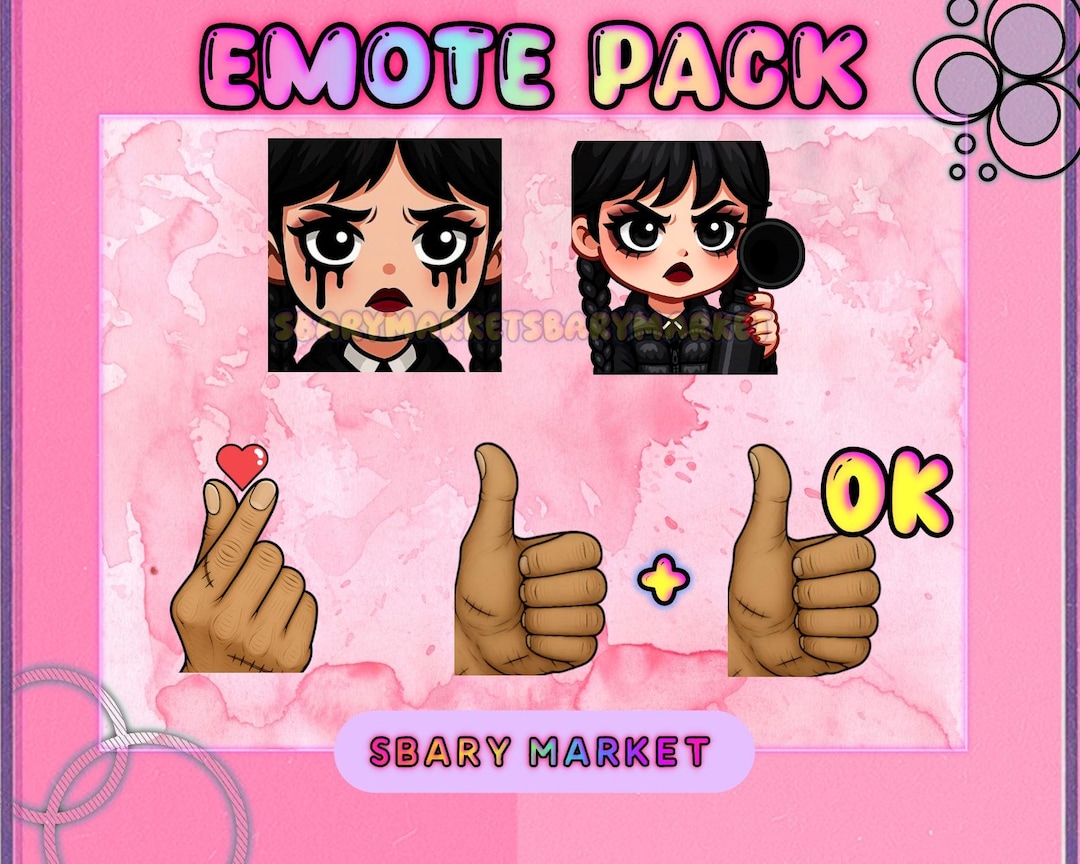 Wednesday Addams + Hands Emote Pack - Etsy