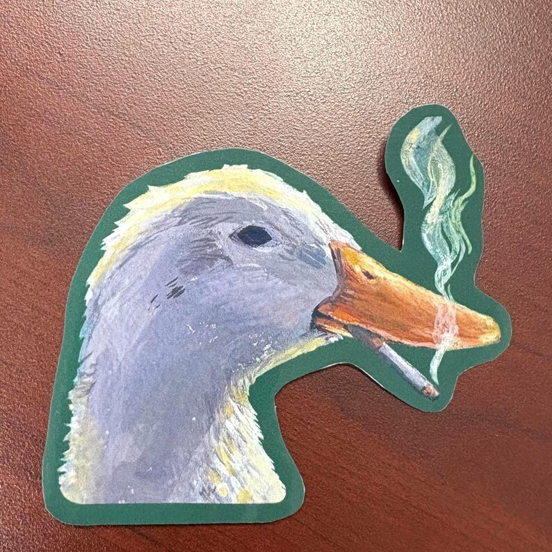 Smoking Duck Sticker: Die Cut Vinyl Decal - Etsy