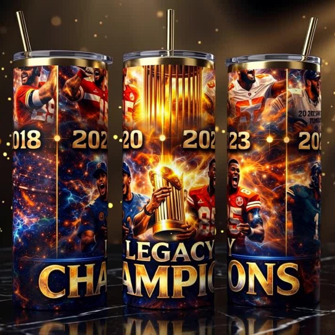 Legacy Champions Tumbler PNG | Championship Timeline Sports Wrap | 20oz ...
